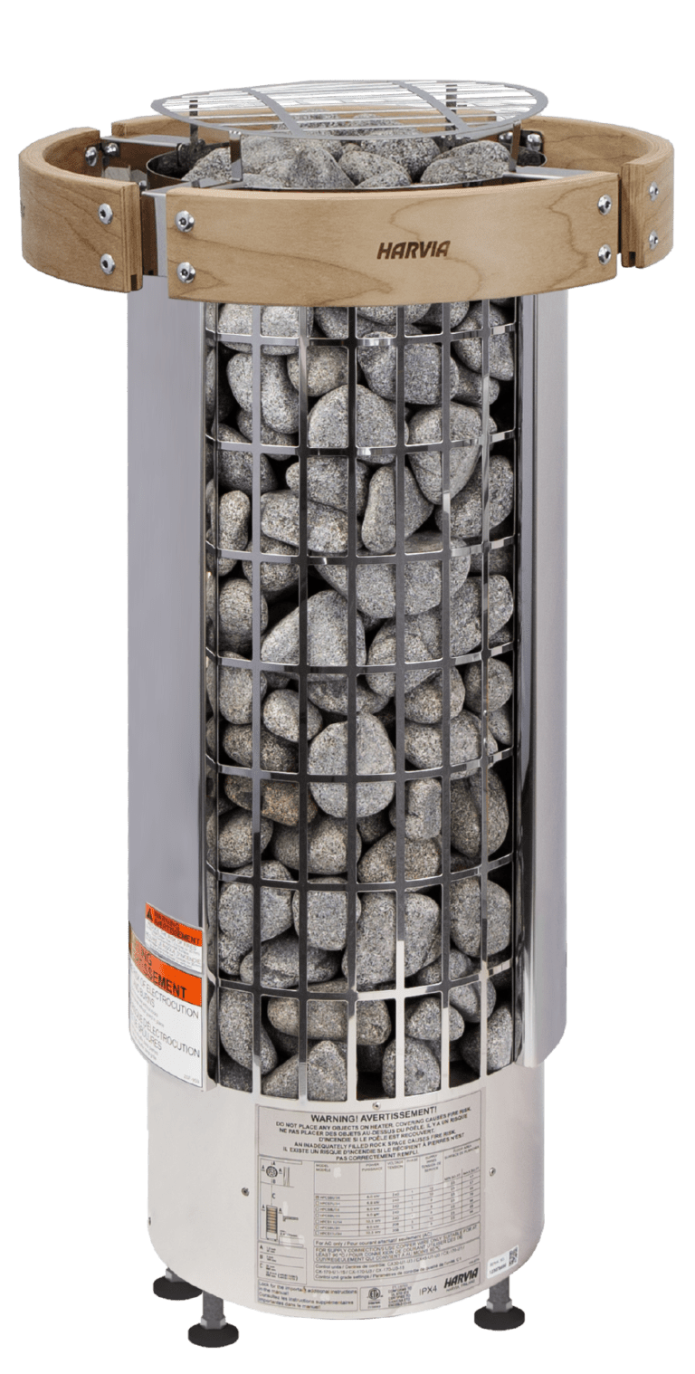 Harvia Cilindro Sauna Heater | UL-Listed Rock Basket w/ WiFI