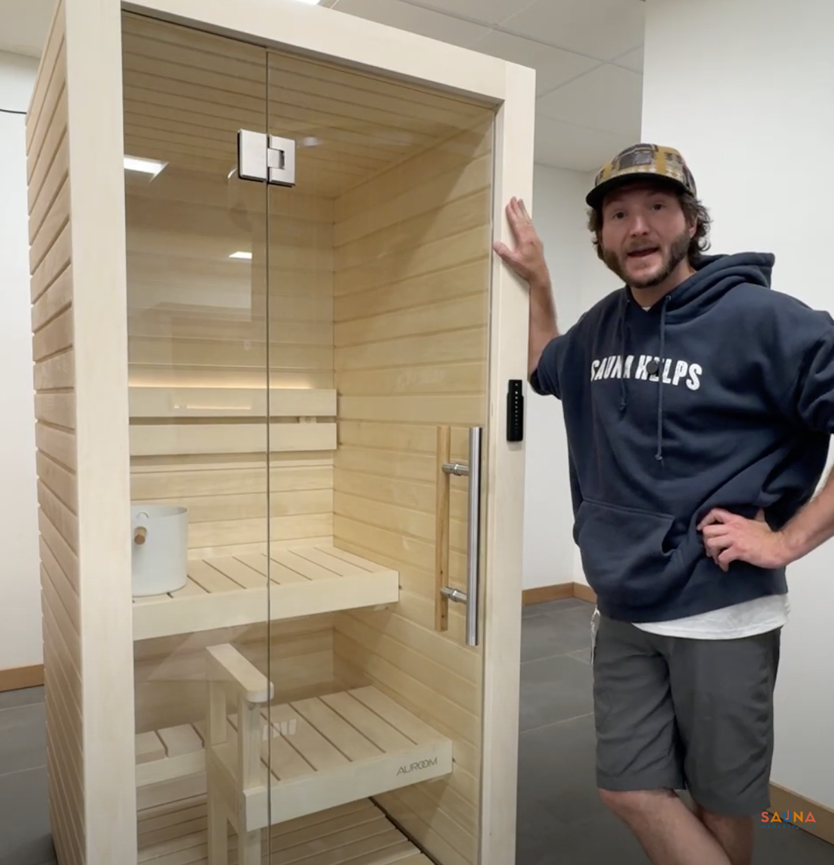 Auroom Cala Glass Mini - 1-Person Indoor Sauna Kit