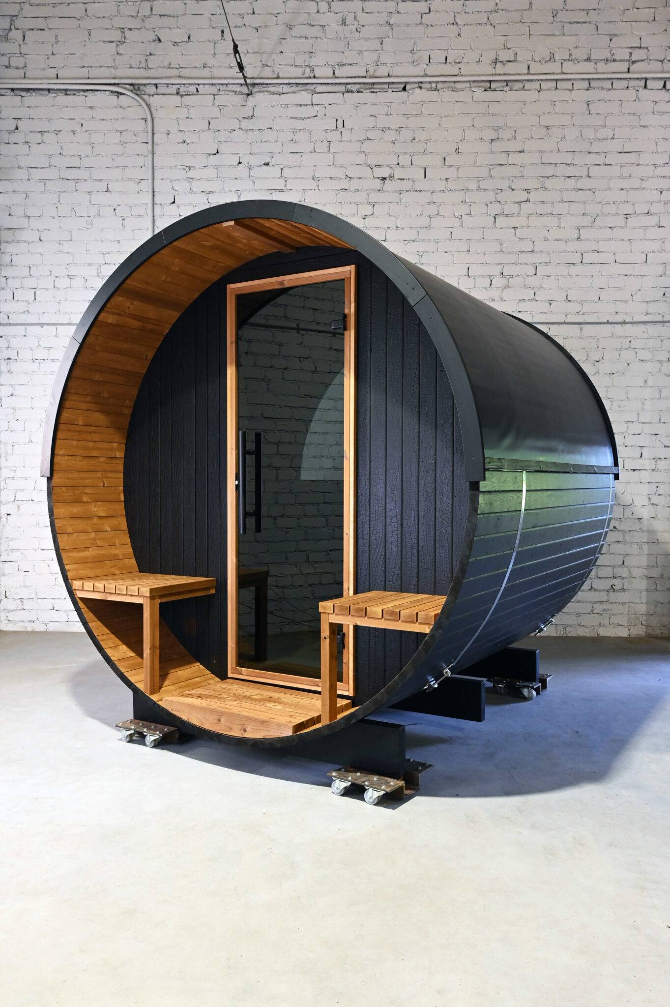 Thermory Ignite Black Barrel Sauna With Upgraded Tiered Bench ...