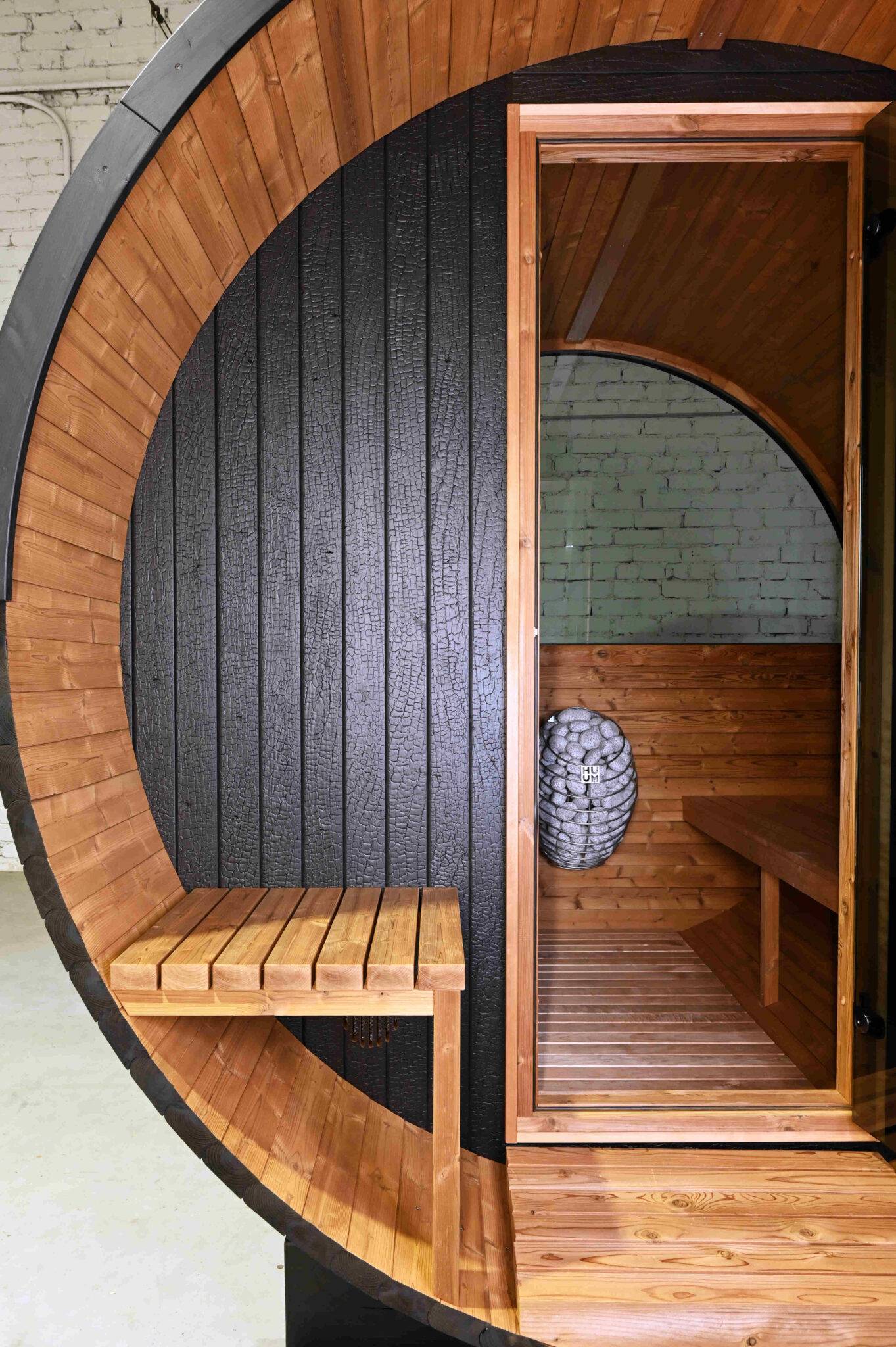 Thermory Ignite Black Barrel Sauna - SaunaMarketplace.com