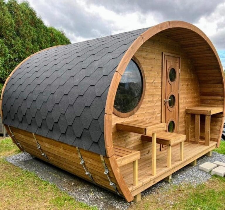SaunaLife Model G11 Outdoor "HOBBIT" Pod Sauna with Changing Room ...
