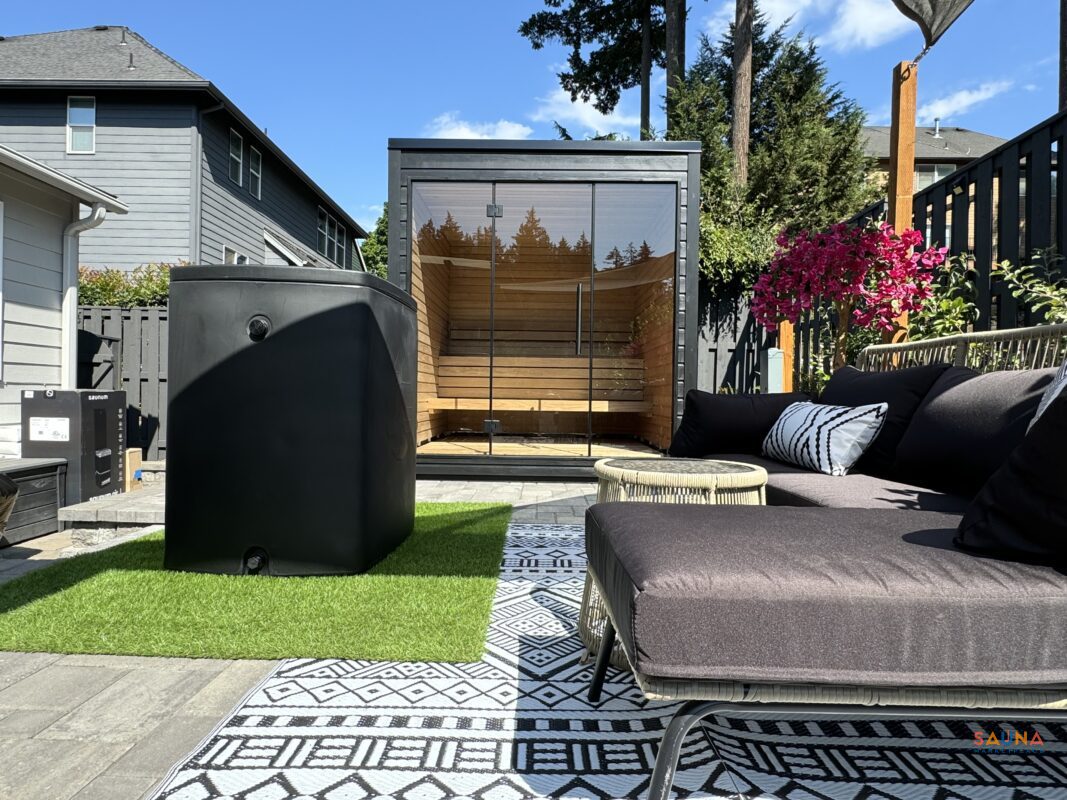 Auroom Mira L Modern Nordic Outdoor Sauna Kits | SaunaMarketplace.com