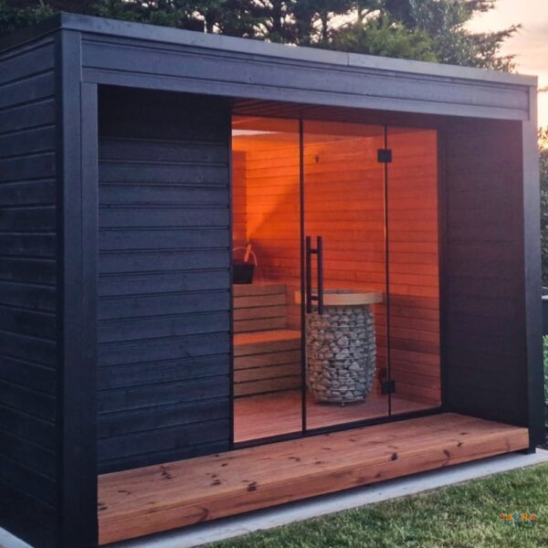Auroom Mira L Modern Nordic Outdoor Sauna Kits | SaunaMarketplace.com